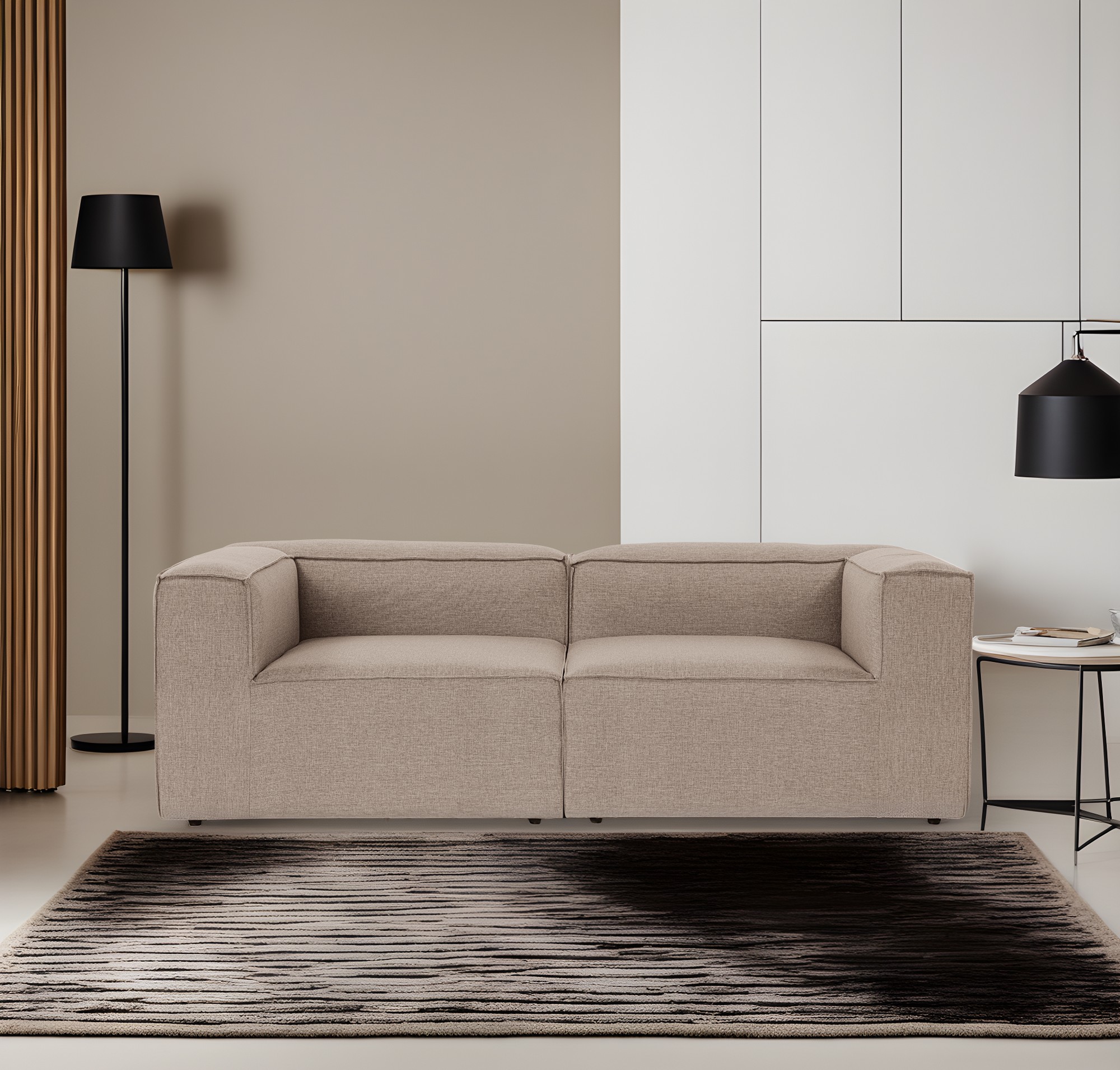 Liv Sofa 2-Sitzer Leder Chrom Braun | Intertime | COCOLI